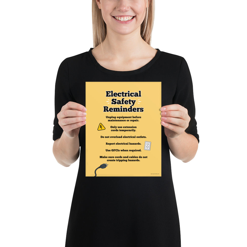 Prevent Electrical Hazards - Electrical Safety Reminders Poster ...