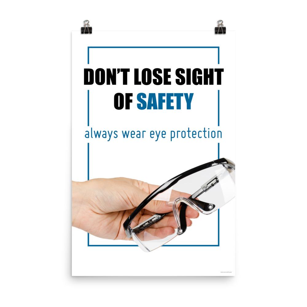 Eye Safety Poster: Wear Protection & Prioritize Vision in Workspaces ...