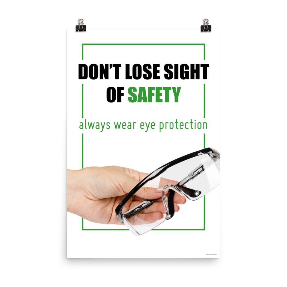 Eye Safety Poster: Wear Protection & Prioritize Vision in Workspaces ...