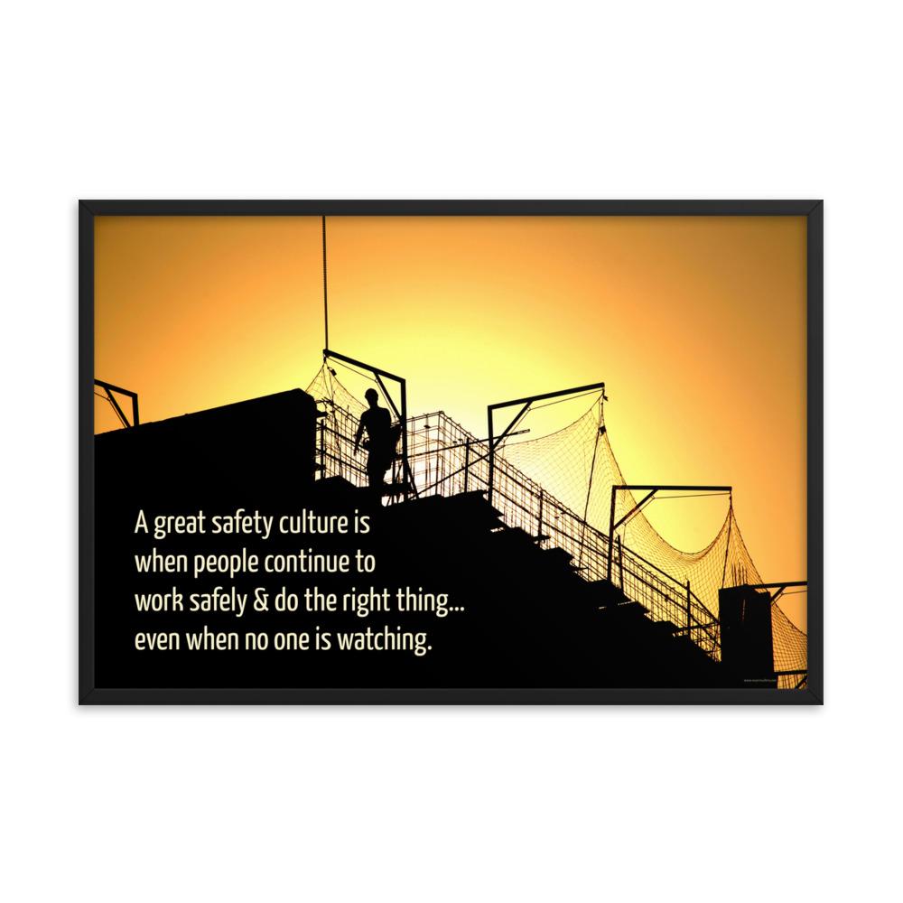 Framed Construction Safety Poster: Promote Great Safety Culture ...