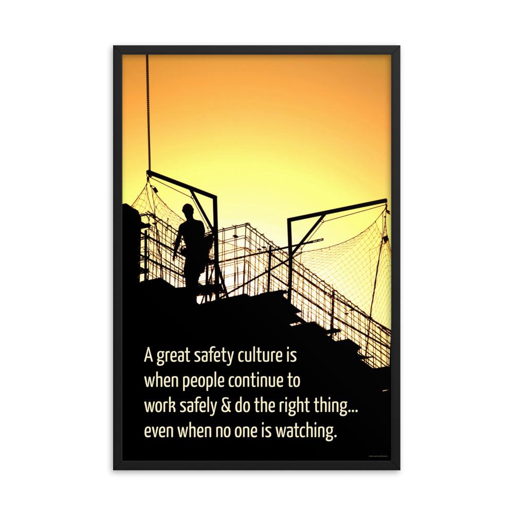 Framed Construction Safety Poster: Promote Great Safety Culture ...