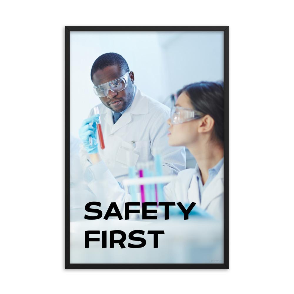 Framed Lab Safety Poster: Highlighting a "Safety First" Mindset ...