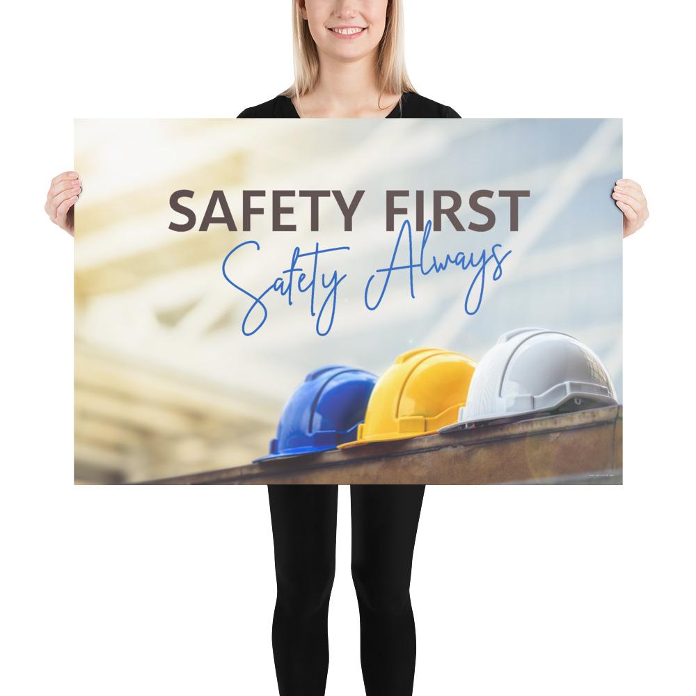 Safety First Safety Always - Hard Hat Safety Poster – Inspire Safety