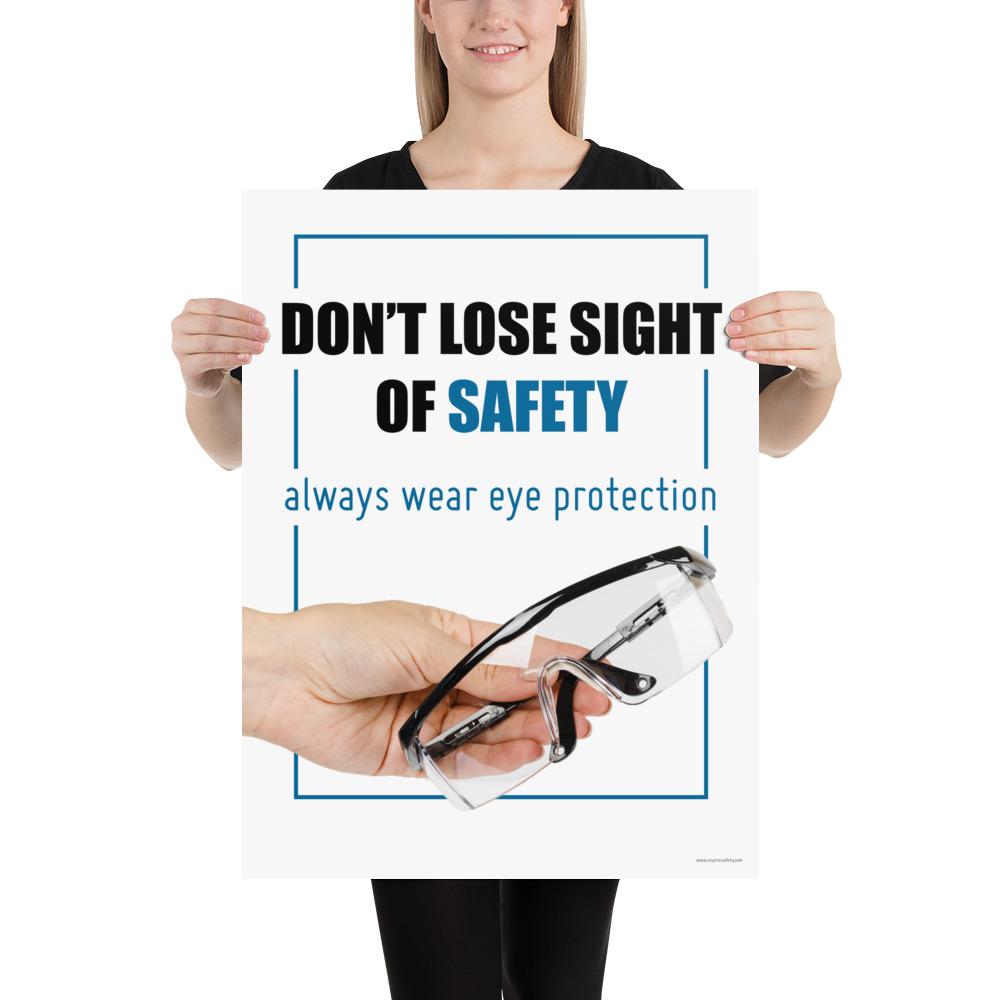 Eye Safety Poster: Wear Protection & Prioritize Vision in Workspaces ...