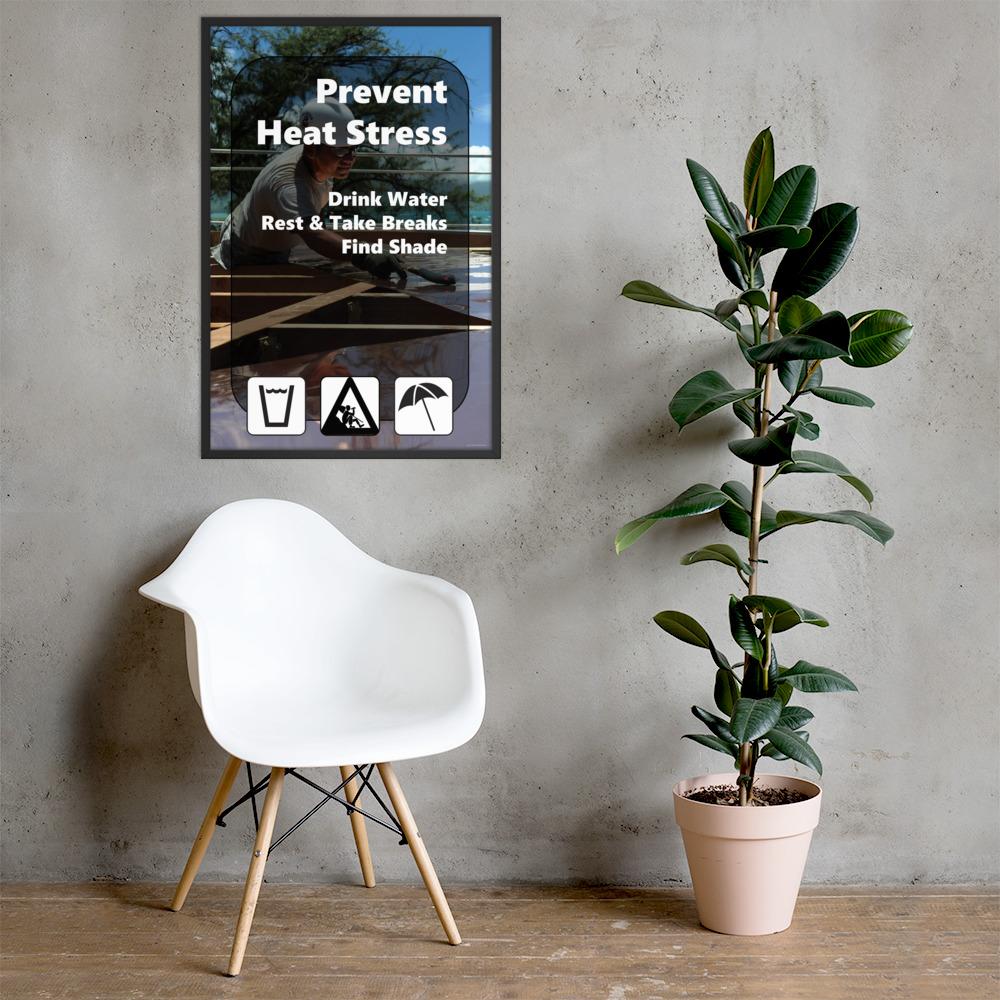 Framed Heat Stress Safety Poster for Construction Workers – Inspire Safety