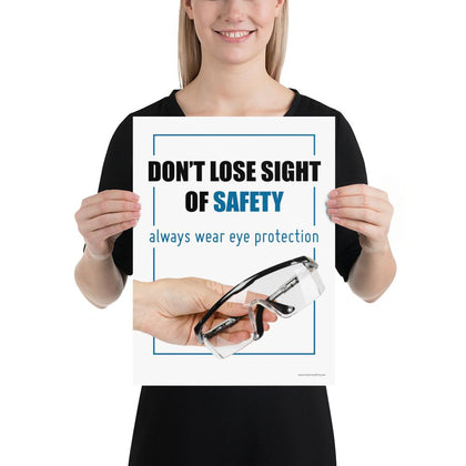 Eye Safety Poster: Wear Protection & Prioritize Vision in Workspaces ...