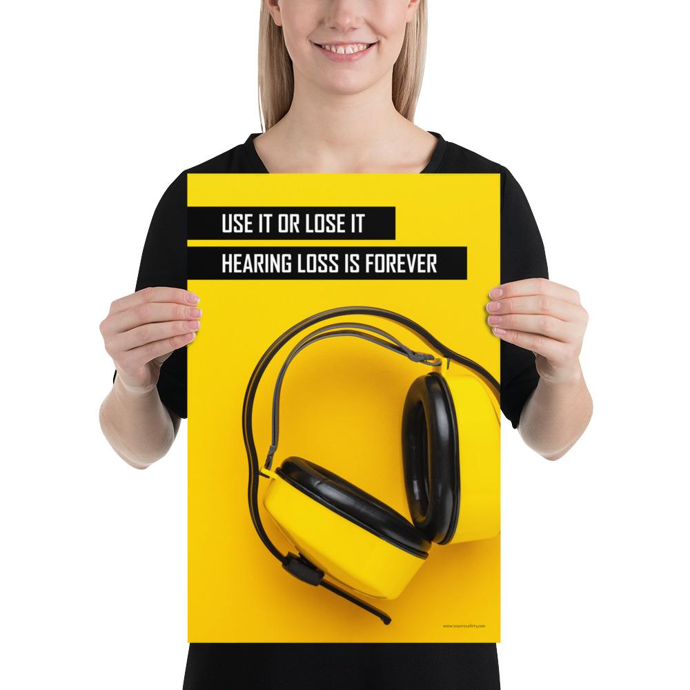 Hearing Protection Poster: Use it or Lose it. Hearing Loss is Forever ...