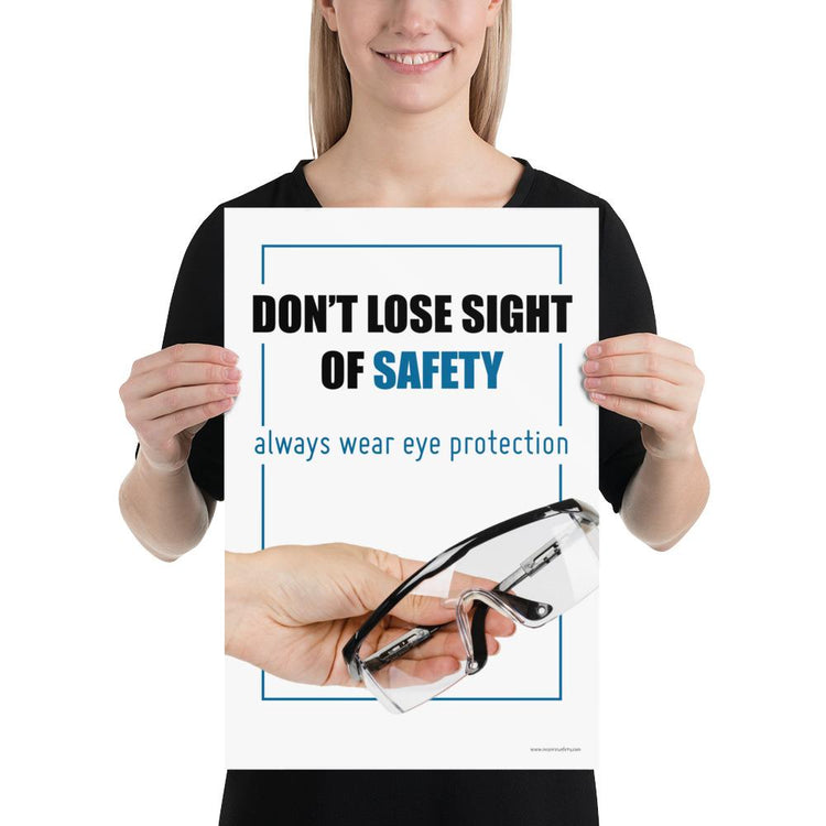 Eye Safety Poster: Wear Protection & Prioritize Vision in Workspaces ...