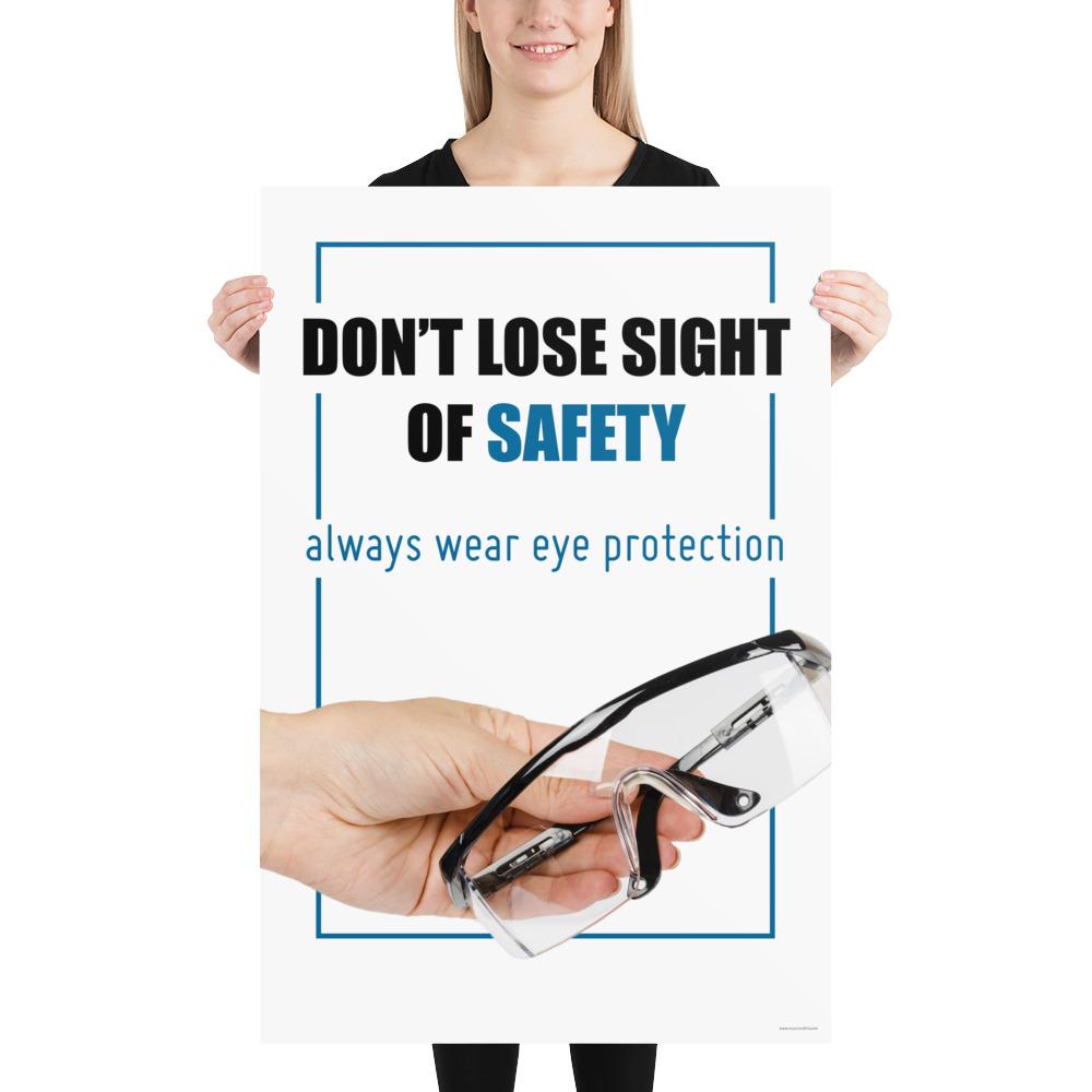 Eye Safety Poster: Wear Protection & Prioritize Vision in Workspaces ...