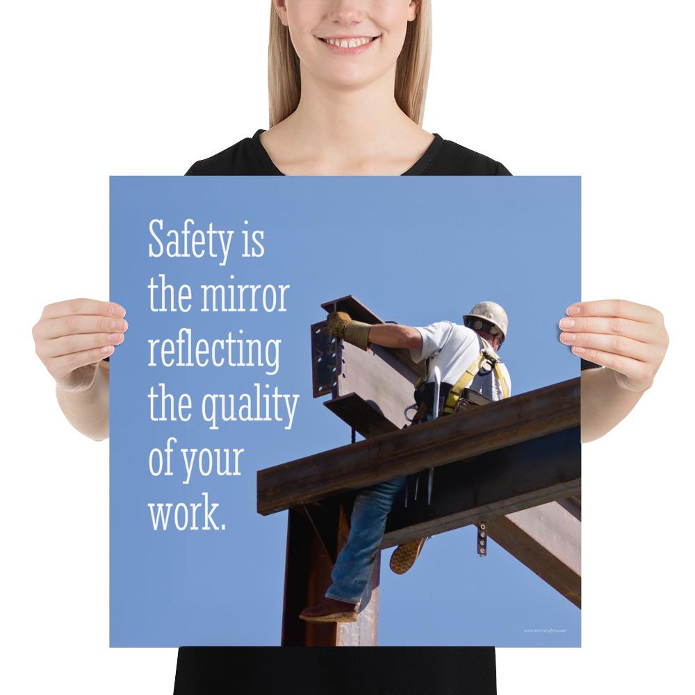 Construction Safety Poster: Reflecting Quality Workmanship – Inspire Safety
