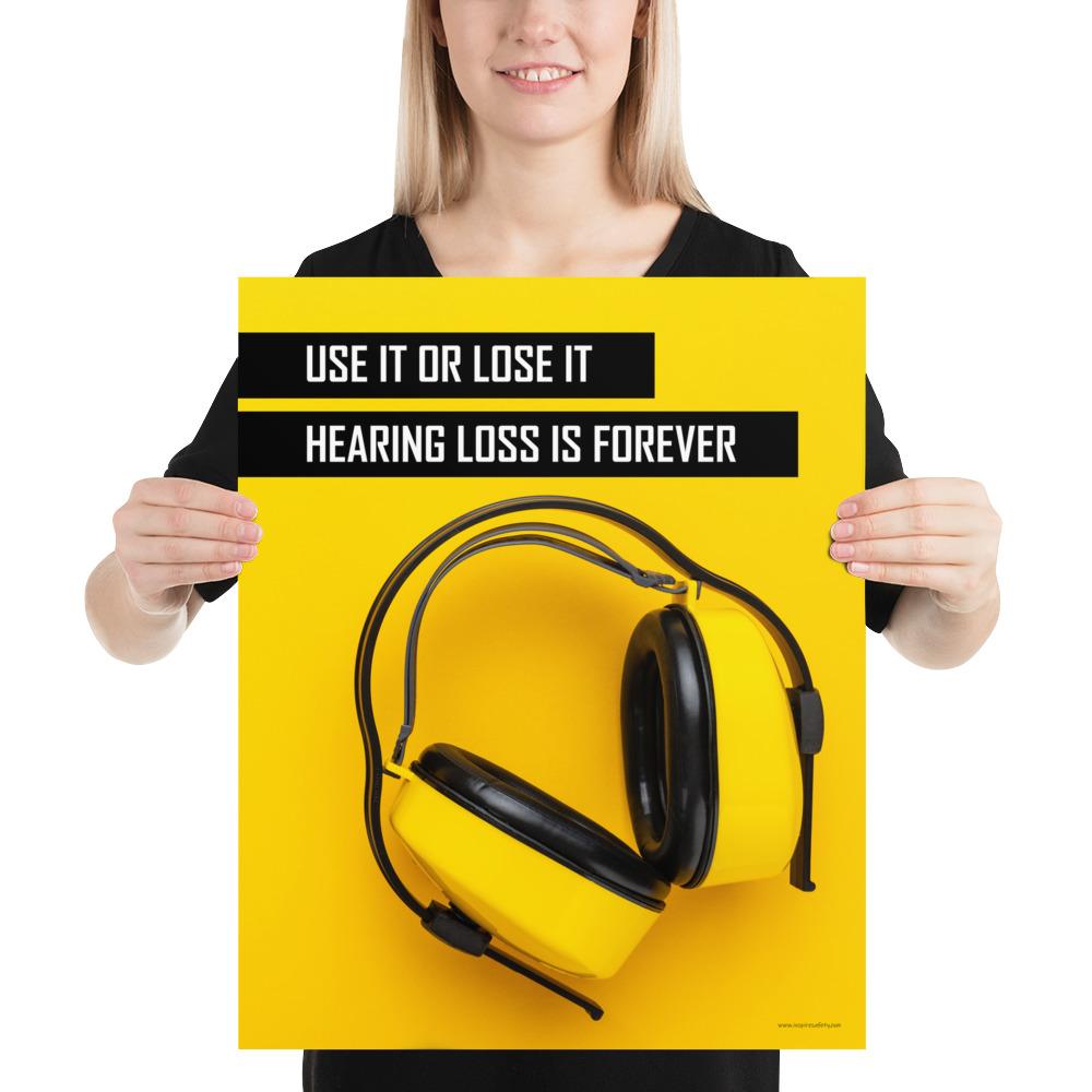 Hearing Protection Poster: Use it or Lose it. Hearing Loss is Forever ...