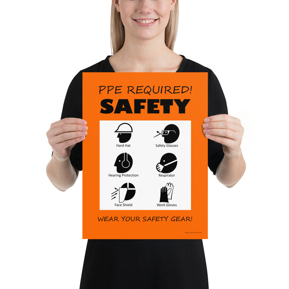 Construction Safety Poster: PPE Reminder with Infographics – Inspire Safety