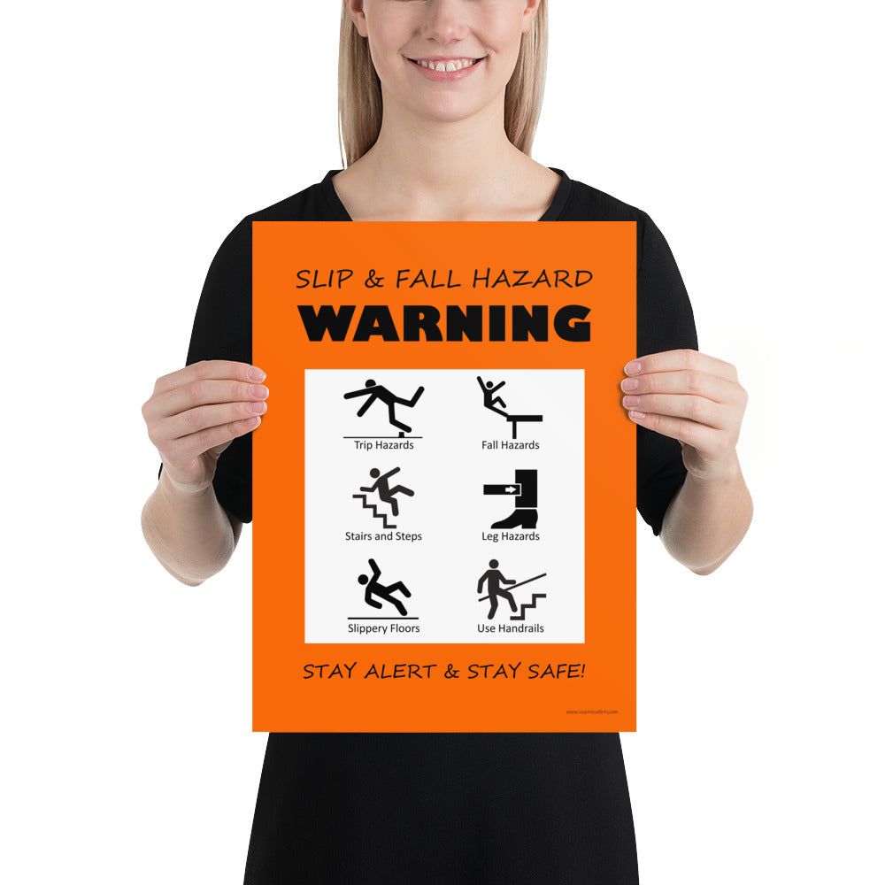 Workplace Safety Poster: Stay Alert, Stay Safe from Slips and Falls ...