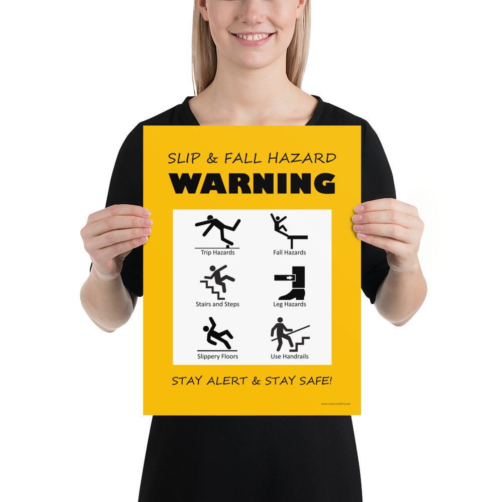 Workplace Safety Poster: Stay Alert, Stay Safe from Slips and Falls ...