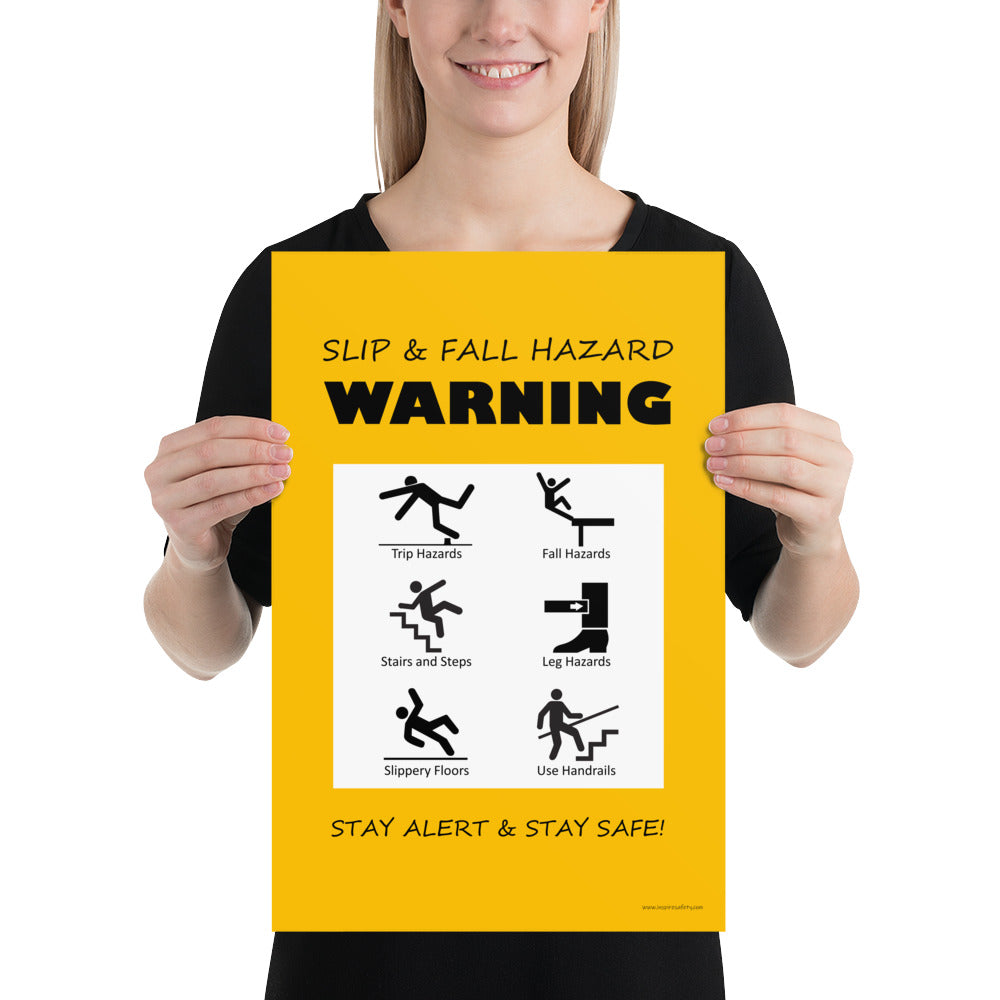 Workplace Safety Poster: Stay Alert, Stay Safe from Slips and Falls ...