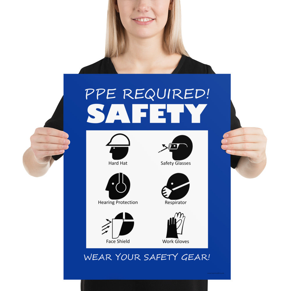 Construction Safety Poster: PPE Reminder with Infographics – Inspire Safety