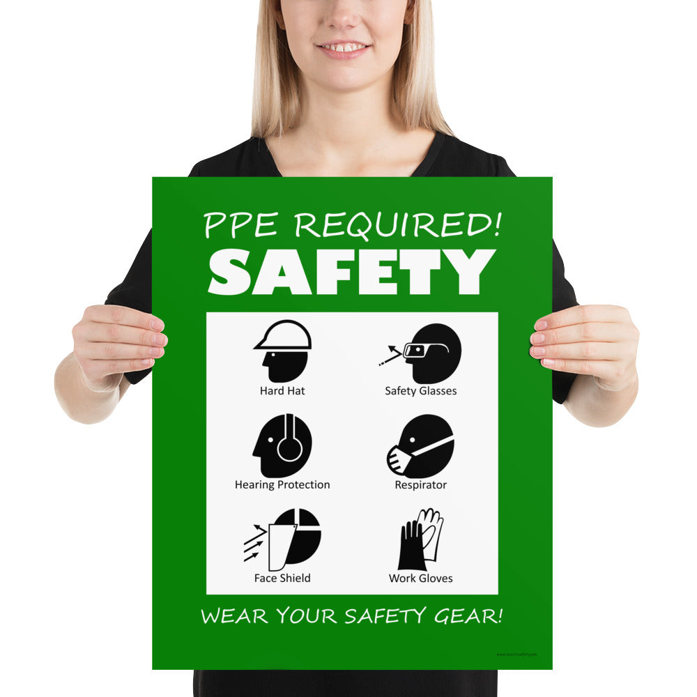 Construction Safety Poster: PPE Reminder with Infographics – Inspire Safety