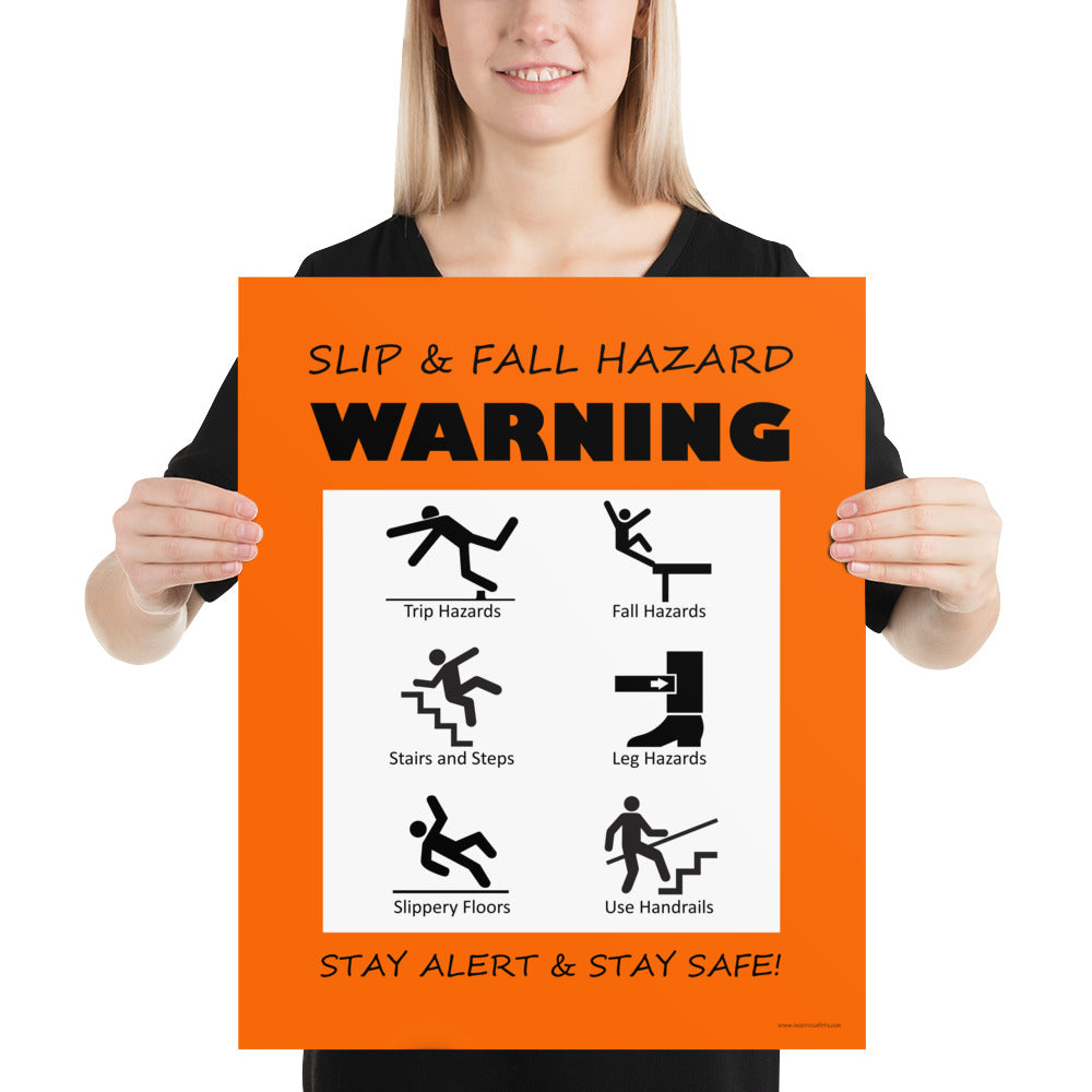 Workplace Safety Poster: Stay Alert, Stay Safe from Slips and Falls ...