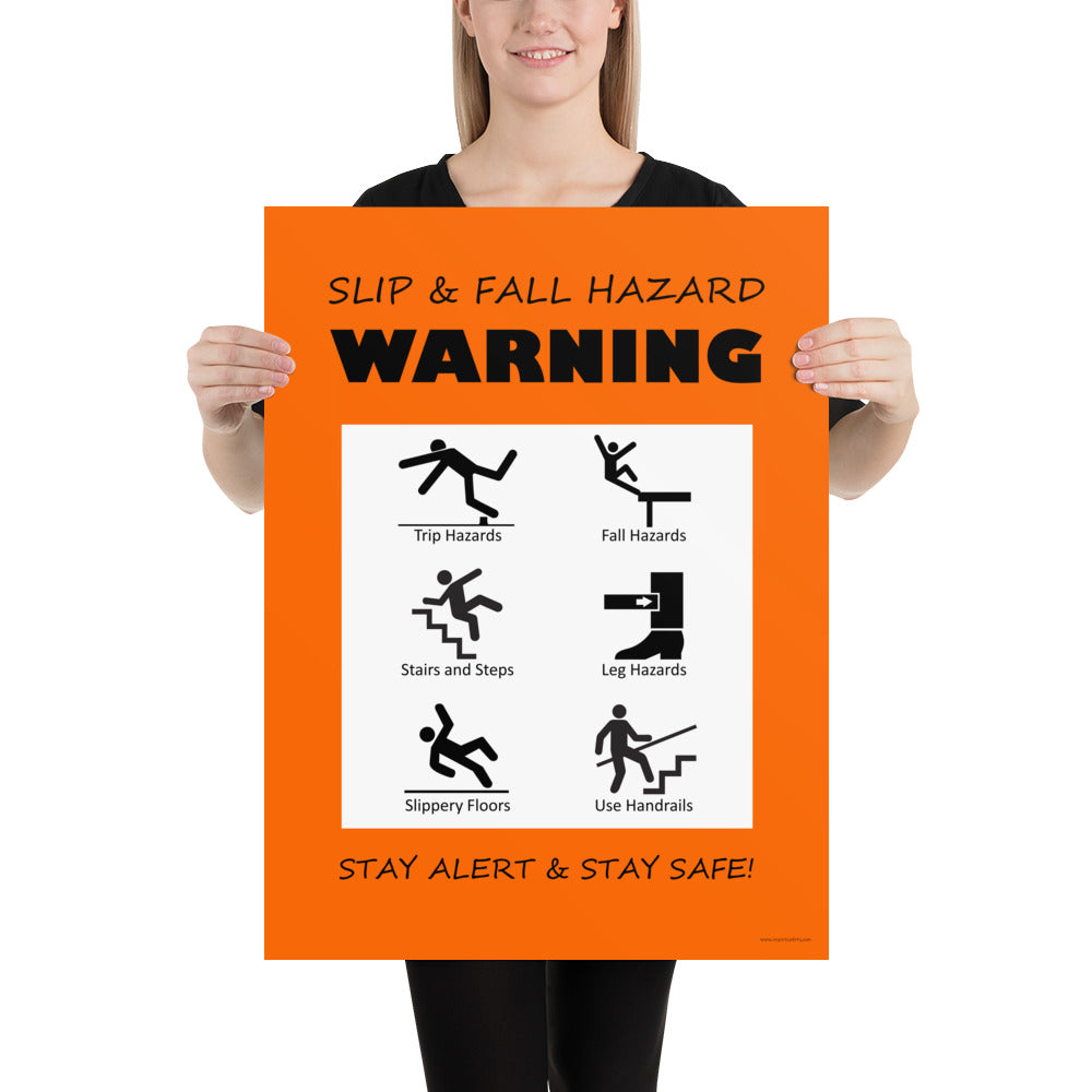 Workplace Safety Poster: Stay Alert, Stay Safe from Slips and Falls ...