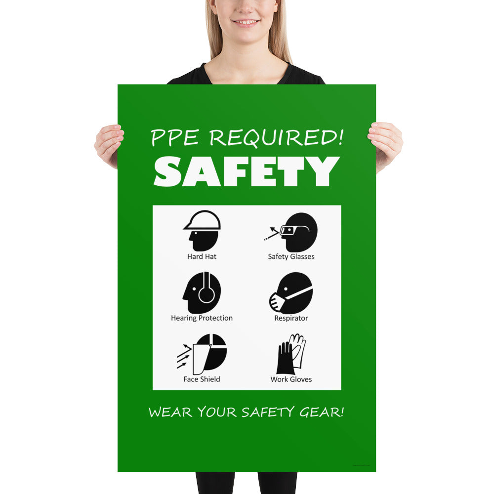 Construction Safety Poster: PPE Reminder with Infographics – Inspire Safety