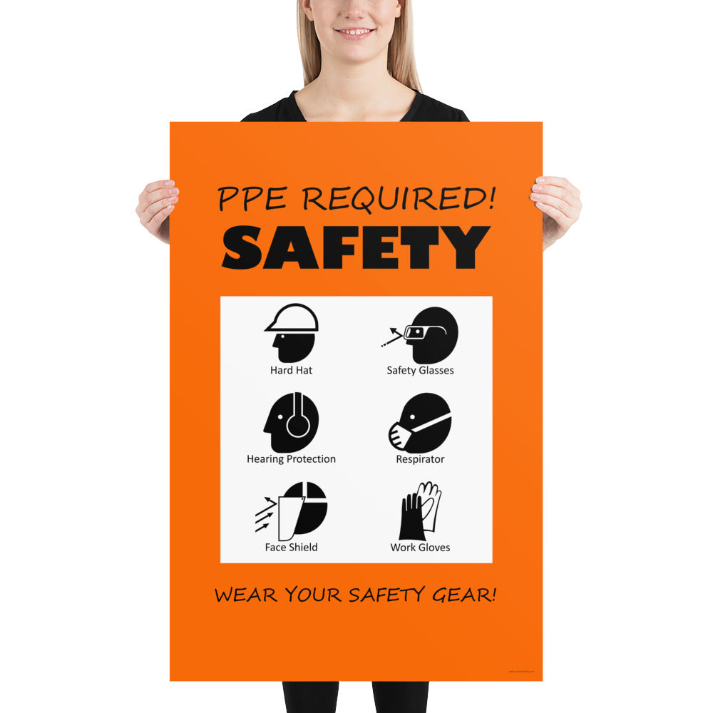 Construction Safety Poster: PPE Reminder with Infographics – Inspire Safety