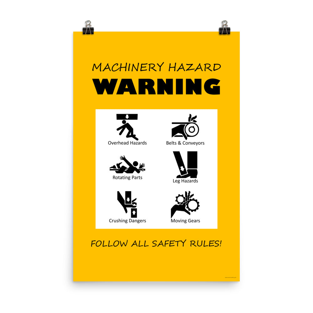 Machinery Hazard Warning - Construction Safety Poster – Inspire Safety